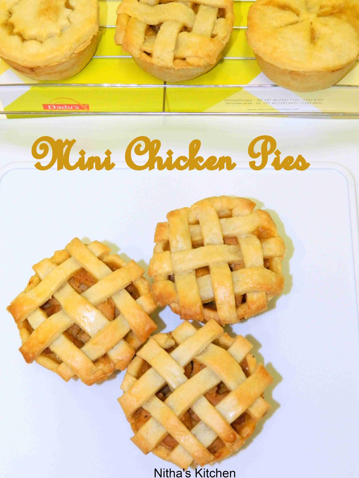 Chicken Mini Muffin Pies | Light Pie Crust from Scratch - Nitha Kitchen