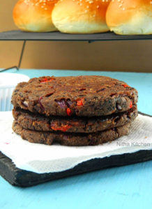 Homemade Black Bean Patty Burger Recipe - Nitha Kitchen