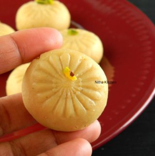 Malai Peda Recipe Using Ricotta Cheese | Holi Special - Nitha Kitchen