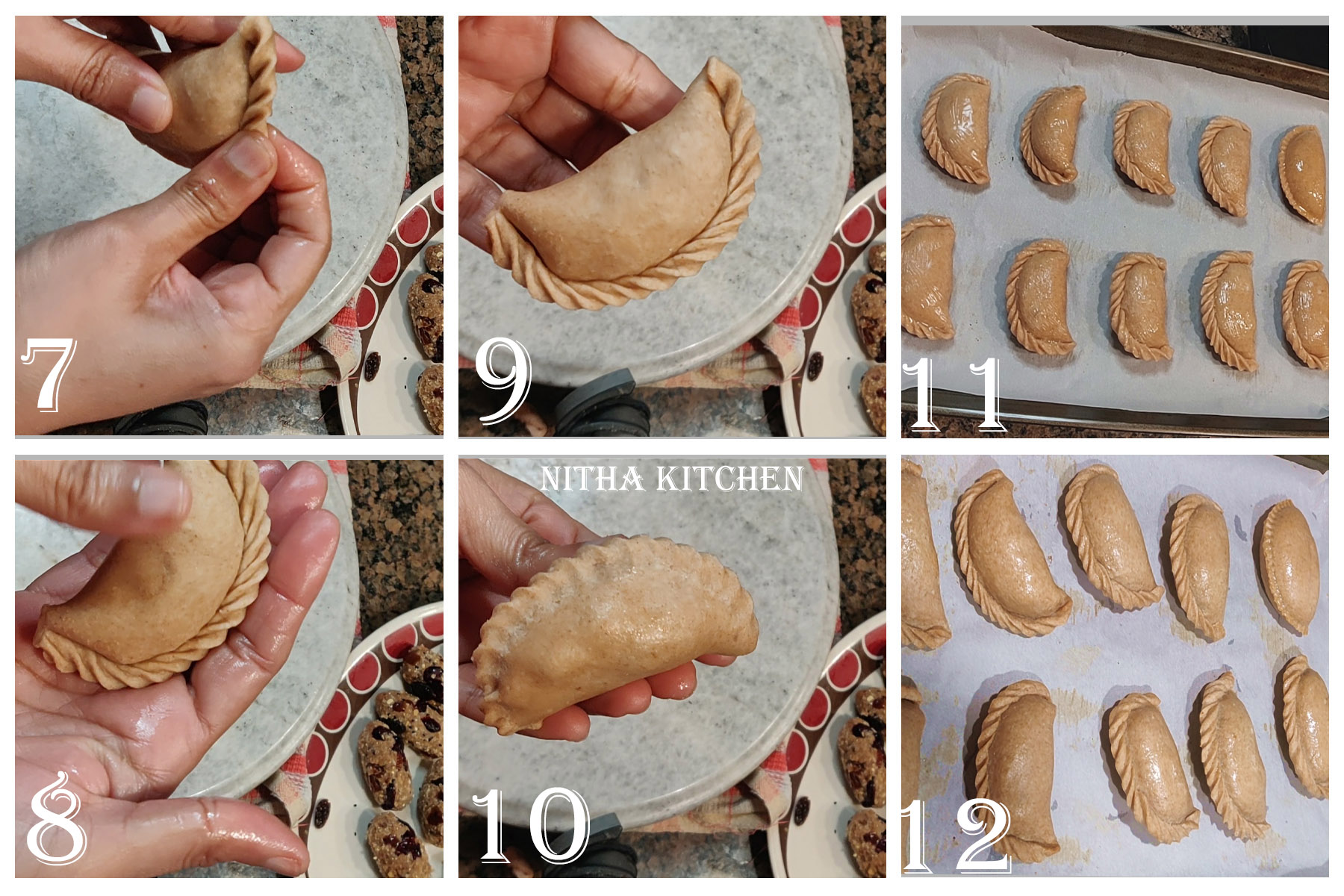 Baked Wheat Gujiya Mawa Gujiya Recipe - Nitha Kitchen