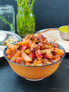 Radish Seed Pods Potato Stir Fry | Mogri Aloo Sabzi - Nitha Kitchen