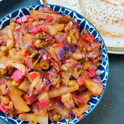 Radish Seed Pods Potato Stir Fry | Mogri Aloo Sabzi - Nitha Kitchen